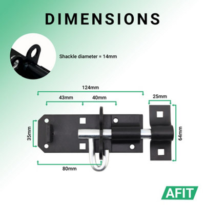 AFIT Brenton Padbolt, Lockable Sliding Gate Bolt - Heavy Duty 100mm / 4 ...