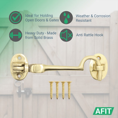 AFIT Cabin Hook and Eye Latch, Heavy Duty 150mm / 6 Inch Silent ...