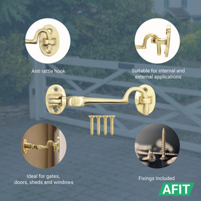 AFIT Cabin Hook and Eye Latch, Heavy Duty 150mm / 6 Inch Silent ...