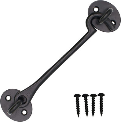 AFIT Cabin Hook Black Cast Iron 200mm Heavy Duty French Stable Door ...