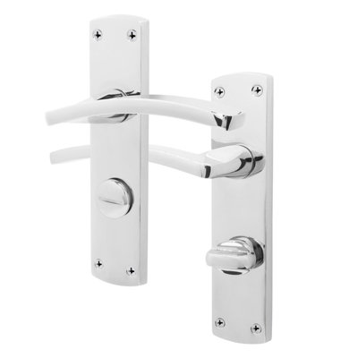 AFIT Chrome Bathroom Fire Door Handle, Polished Chrome Internal Lever ...