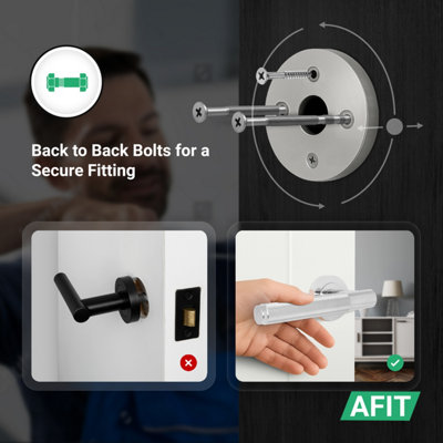 AFIT Chrome Door Handle Polished Chrome Internal Lever on Rose Vuori ...