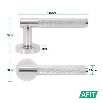 AFIT Chrome Door Handle Polished Chrome Internal Lever on Rose Vuori ...