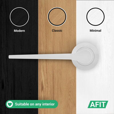 AFIT Chrome Fire Door Handle Bathroom Set, Polished Internal Fire Rated ...