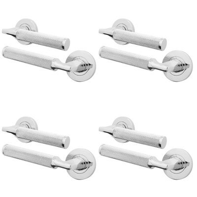 AFIT Chrome Fire Door Handle Polished Chrome Internal Lever on Rose ...