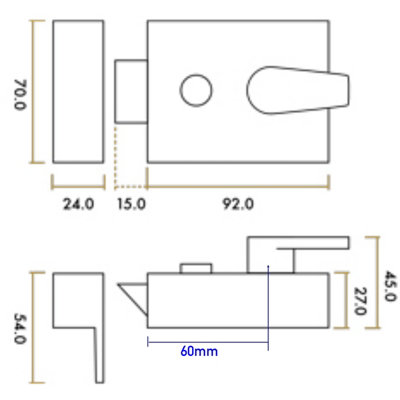 AFIT Chrome Nightlatch Front Door Lock Easy Grip, Inside Snib, 3 Keys ...