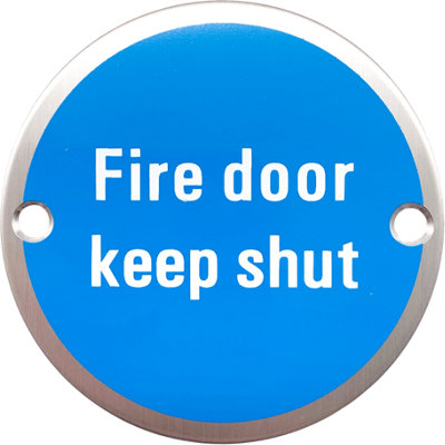 AFIT Circular Disc Fire Door Sign - Fire Door Keep Shut - 76mm x 1.5mm ...