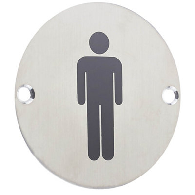 AFIT Circular Male Sign 76mm x 1.5mm Screw Fixed | DIY at B&Q