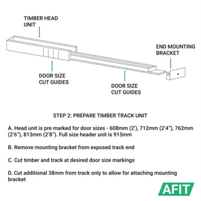AFIT Double Pocket Sliding Door Kit SOFT CLOSE 1200x2400mm Max Each ...