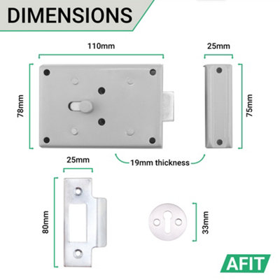 AFIT FB Lock FB4 Fire Brigade Rim Slam Lock With 1 Key Bin Store Gate ...