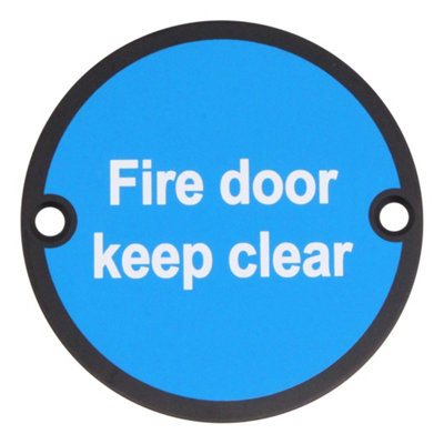 AFIT Fire Door Keep Clear Circular Disc Fire Door Sign - 76mm x 1.5mm ...