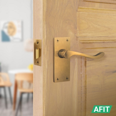 AFIT Fire Rated Tubular Latch - Satin Brass 102mm / 4 Inch Tubular ...