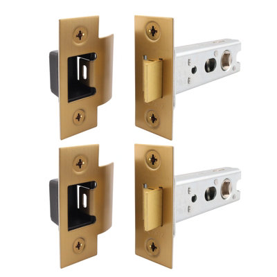AFIT Fire Rated Tubular Latch - Satin Brass 64mm / 2.5 Inch Tubular ...