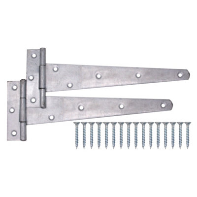 AFIT GALVANISED GATE TEE HINGES - 350MM / 14 INCH HEAVY DUTY T HINGES ...