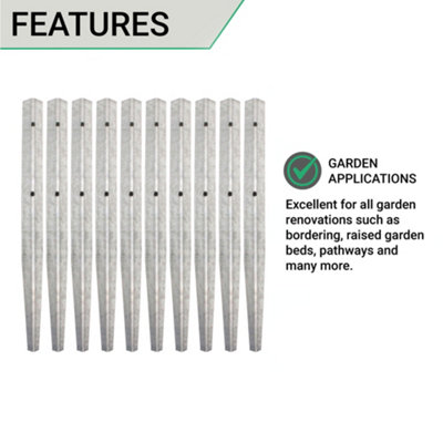 AFIT Galvanised Steel Timber Railway Sleeper Pin Bracket 360mm - Pack of 10