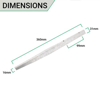 AFIT Galvanised Steel Timber Railway Sleeper Pin Bracket 360mm - Pack of 10