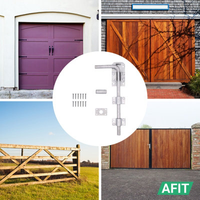 AFIT Gate Bolt Drop Down Pattern Heavy Duty Galvanised 18 Inch 450mm ...