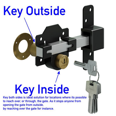 AFIT - Gate Bolt Lock and Pull Handle Suit Gates up to 50mm - KEY ...