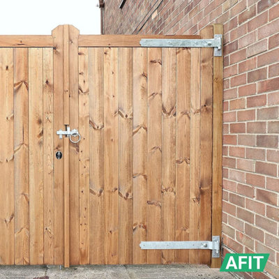 AFIT Gate Hinges Hook Band Cranked Heavy Duty 250mm / 10 Inch ...