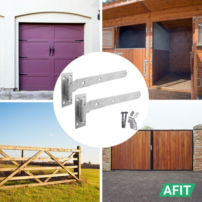 AFIT Gate Hinges Hook Band Cranked Heavy Duty 250mm / 10 Inch ...