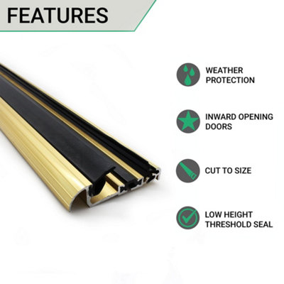 AFIT Gold Door Threshold Seal - 44mm Inward Opening - 914mm