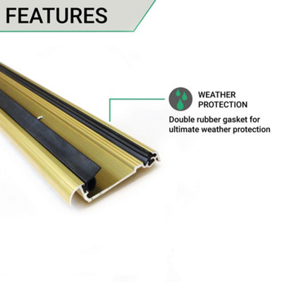 AFIT Gold Door Threshold Seal - 56mm Inward Opening - 1829mm