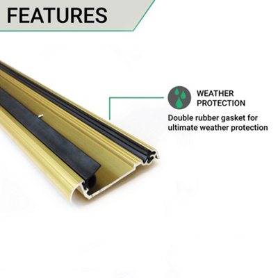 AFIT Gold Door Threshold Seal Draught Excluder - 56mm Inward Opening ...