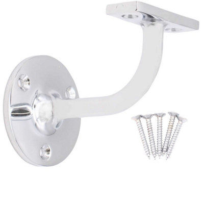 AFIT Handrail Bracket Polished Chrome Pack 4 Banister Brackets Stair ...