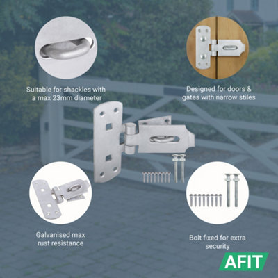AFIT Hasp and Staple Lockable Heavy Duty 150mm 6inch Vertical Pattern ...