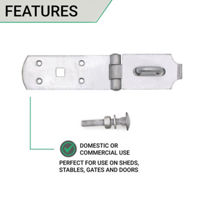 AFIT Heavy Duty Secure Bolt On Hasp & Staple 8 inch - Galvanised