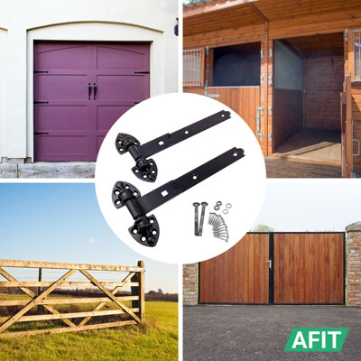 AFIT Heavy Reversible Gate Hinges, Heavy Duty 300mm / 12 Inch Black ...