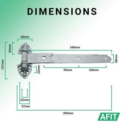 AFIT Heavy Reversible Gate Hinges, Heavy Duty 350mm / 14 Inch ...