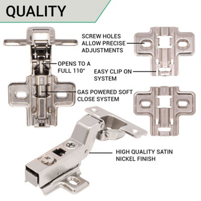 AFIT Inset 110 Degree Sprung Clip-On Soft Close Kitchen Cabinet Hinge ...