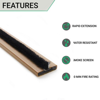 AFIT Intumescent Strip Fire and Smoke Brush Fire Door Seal - FD60 60 ...