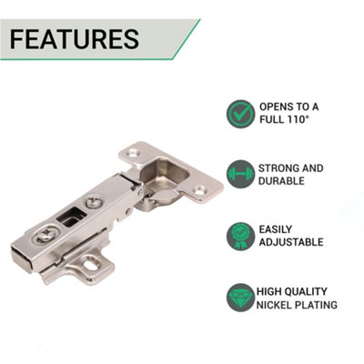 AFIT Kitchen Cabinet Hinge 35mm Clip On Sprung Hinge Full Overlay 110 ...
