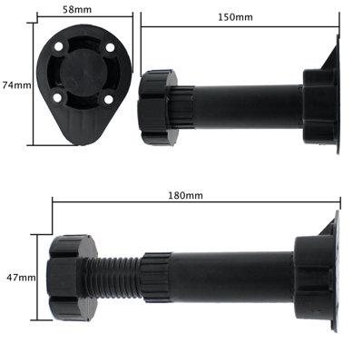 AFIT Kitchen Cabinet Leg Feet Easy Adjustable Base Unit Carcase ...