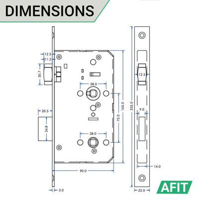 AFIT Lift to Lock Handle Set - Disabled Toilet Lock Set with DIN Lock ...