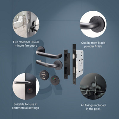 AFIT Lift to Lock Handle Set - Disabled Toilet Lock Set with DIN Lock ...