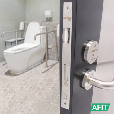 AFIT Lift to Lock Handle Set - Disabled Toilet Lock Set with DIN Lock ...