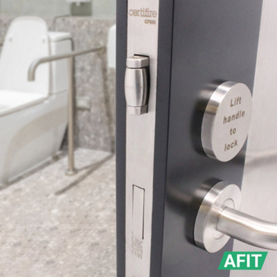 AFIT Lift to Lock Handle Set - Disabled Toilet Lock Set with DIN Lock ...