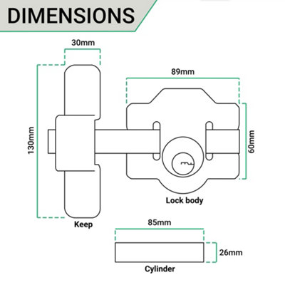 AFIT - Long Throw Bolt and Pull Handle Suit Gates up to 50mm - Single ...