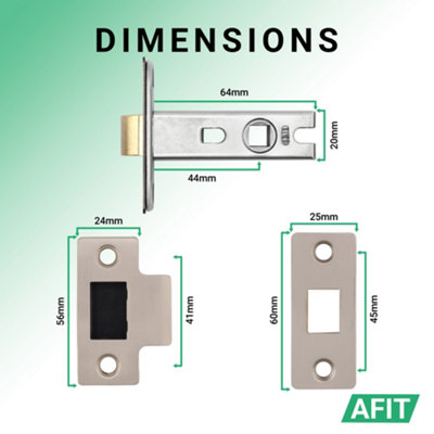 AFIT Mortice Tubular Door Latch Quality Bolt Through Type With Smart ...