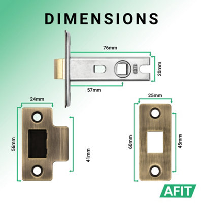 AFIT Mortice Tubular Door Latch Quality Bolt Through Type With Smart ...