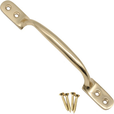 AFIT Polished Brass Sash Window D Pull Handle 150mm at B&Q
