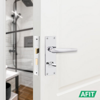 AFIT Polished Chrome Bathroom Door Handle Set - Internal Door Handles ...