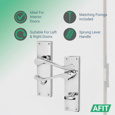 AFIT Polished Chrome Bathroom Scroll Door Handle Set Pack of 1 ...