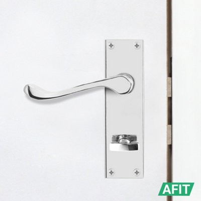AFIT Polished Chrome Bathroom Scroll Door Handle Set Pack of 1 ...
