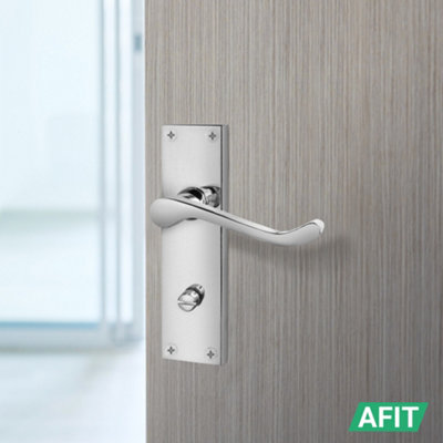 AFIT Polished Chrome Bathroom Scroll Door Handle Set Pack of 1 ...