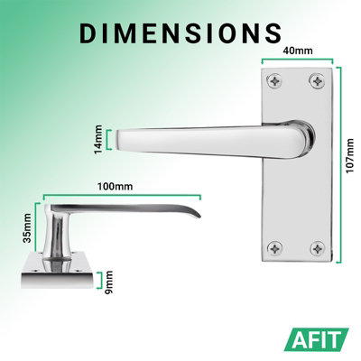 AFIT Polished Chrome Door Handles - Internal Door Handles on Backplate ...