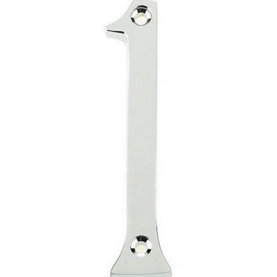 AFIT Polished Chrome Door Number - Numeral 1 - Screw Fix 75mm